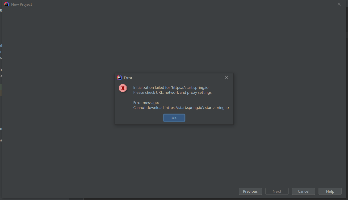 IDEA在线创建SpringBoot报 Initialization failed for ‘https://start.spring.io‘ Please check URL错误(亲测有效 ...