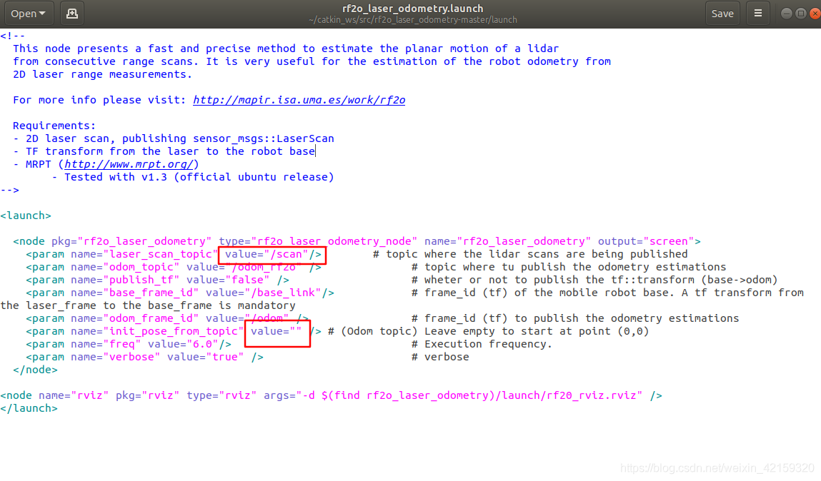 运行rf2o_laser_odometry出现Waiting for laser_scans...._rf2o卡住-CSDN博客