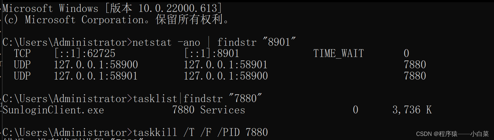 netstat命令查询端口被占用详情，杀死进程_netstat | grep 8883-CSDN博客