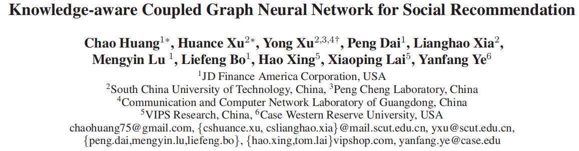 Knowledge-aware Coupled Graph Neural Network for Social Recommendation ...