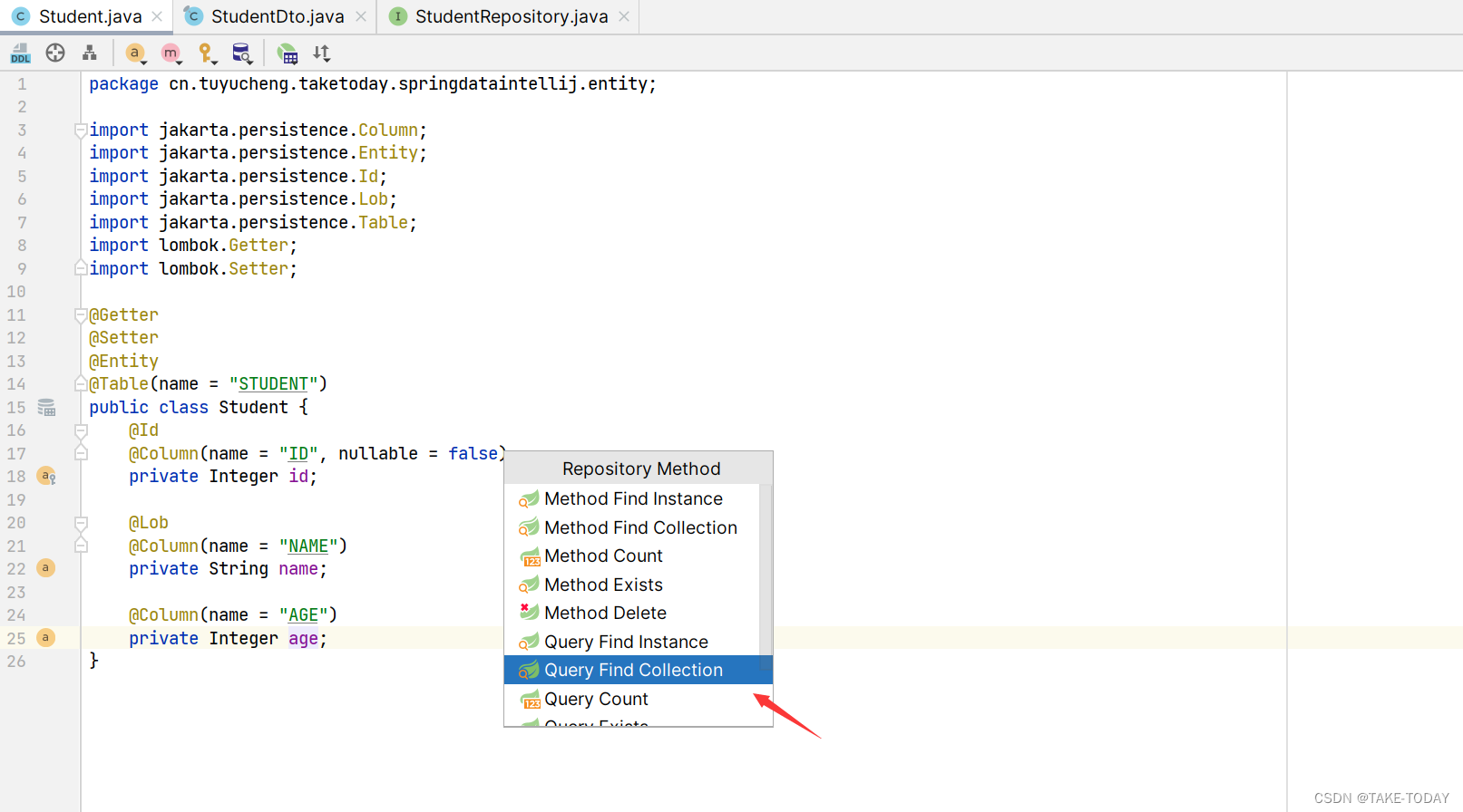 IDEA对Spring Data JPA的强大支持_idea jpa插件-CSDN博客