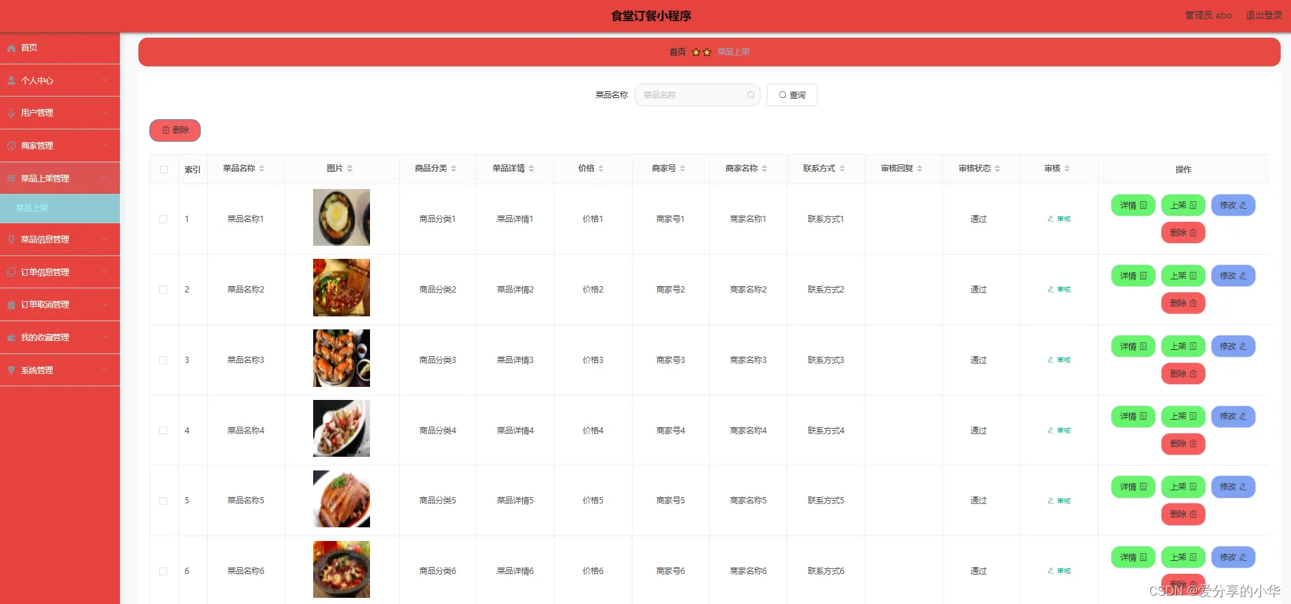 小程序食堂订餐点餐项目后台管理前后分离vue，微信小程序，优秀项目参考，java点餐小程序 后台管理系统 Csdn博客
