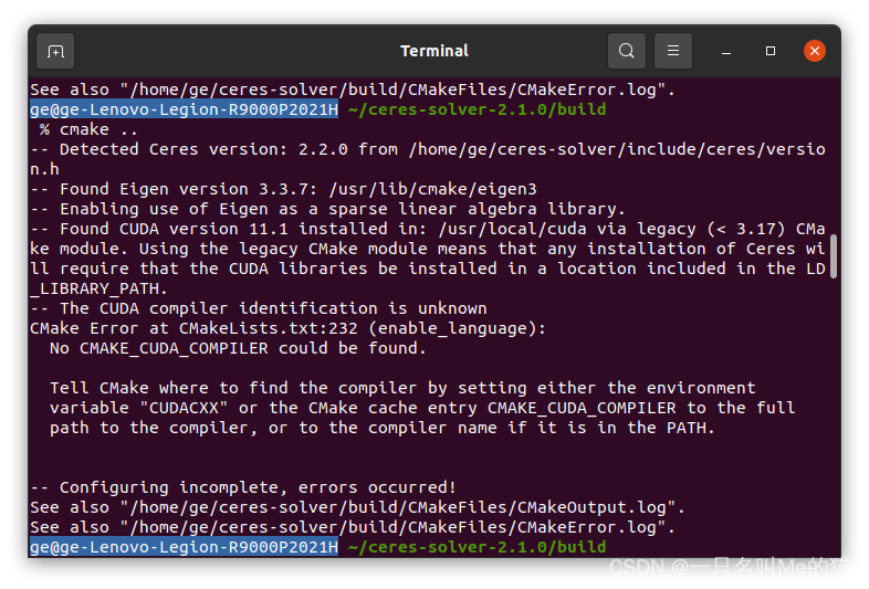 Ubuntu20 04 安装 Ceres Solver 方法 Ubuntu20 04安装ceres2 1 Csdn博客