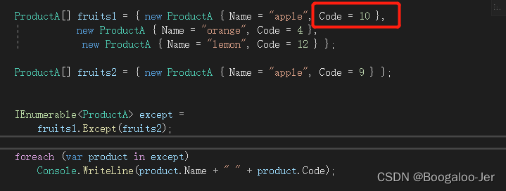 C#中求两个集合的差集，Except和优雅的ExceptBy_c# except-CSDN博客
