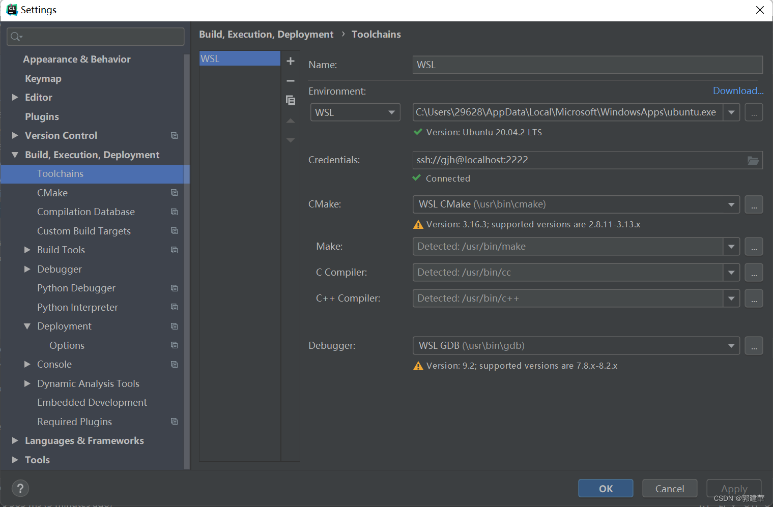 CLion配置WSL工具链_clion工具链-CSDN博客