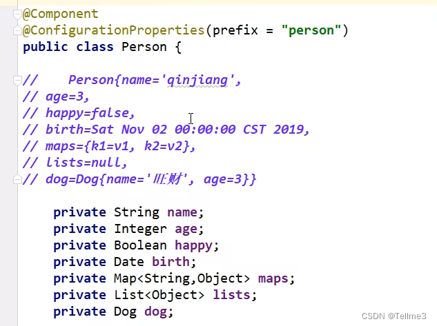 7、yaml给实体类赋值（用@ConfigurationProperties(参数为yaml对象)扩展名以yml为主流）_java application.properties 往实体类赋值 ...