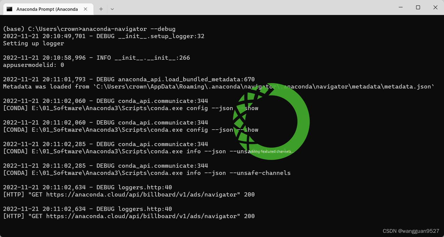 关于Anaconda Navigator卡在Adding Featured Channels的解决办法-CSDN博客