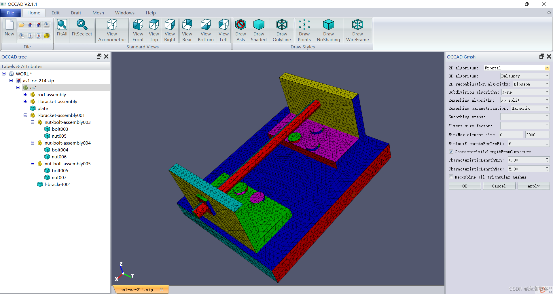 初探基于OSG+OCC的CAD之任意多个子模型进行netgen以及gmsh网格划分_occ开发的简单cad-CSDN博客
