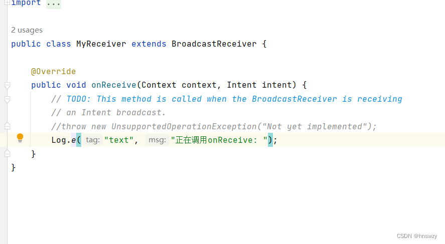 要求：1、 点击按钮发送广播，action为com.commerce.yourname，如：intent.setAction(“com.commerce.zhangsan“)；2、 创建广播接 ...