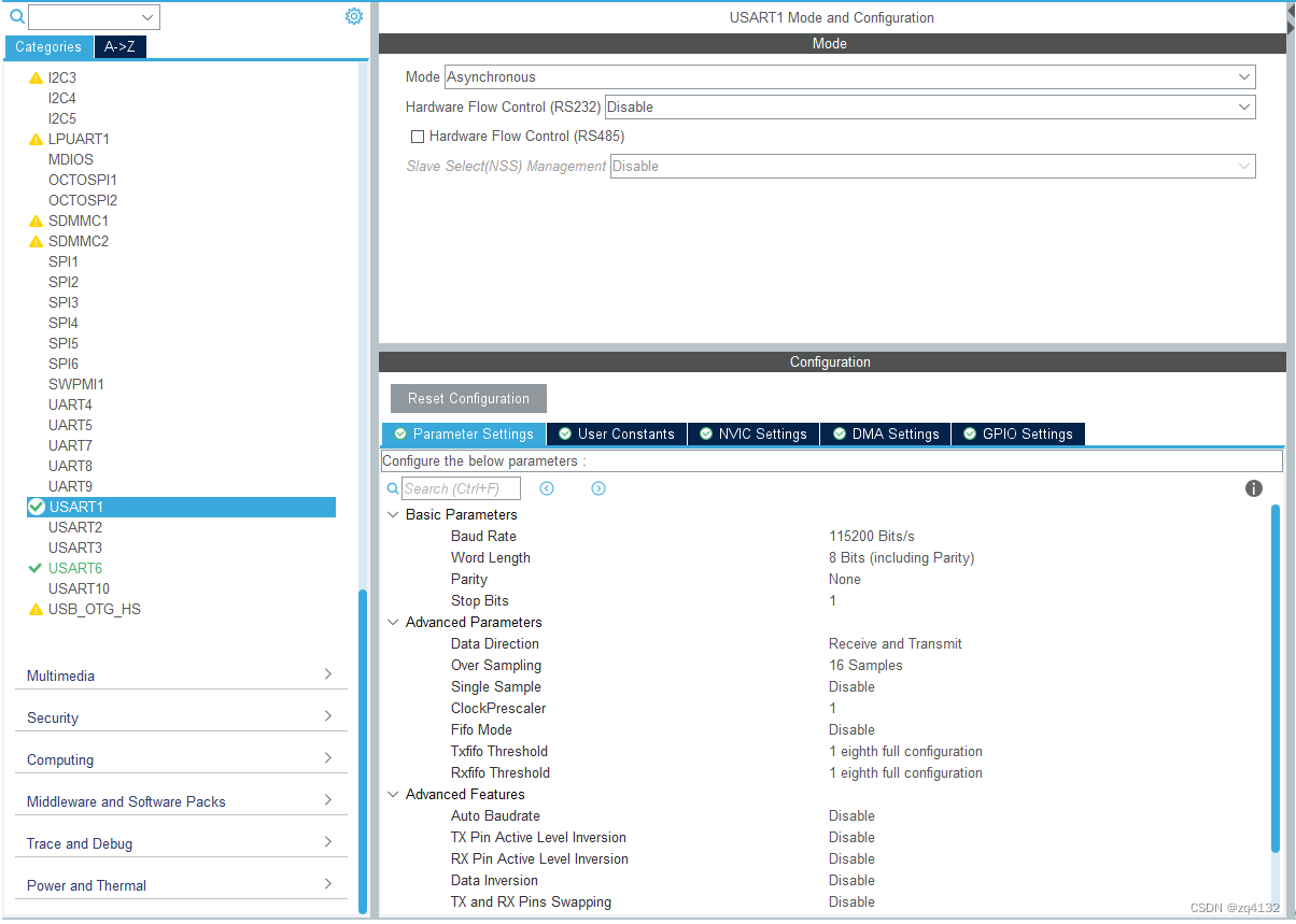 STM32H723ZGT6 USART1 printf_stm32h723 正点原子-CSDN博客