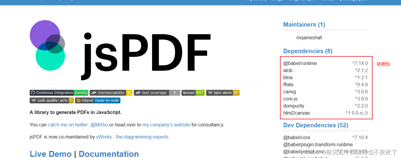 关于jspdf安装失败（超时）_jspdf@1.5.3-CSDN博客