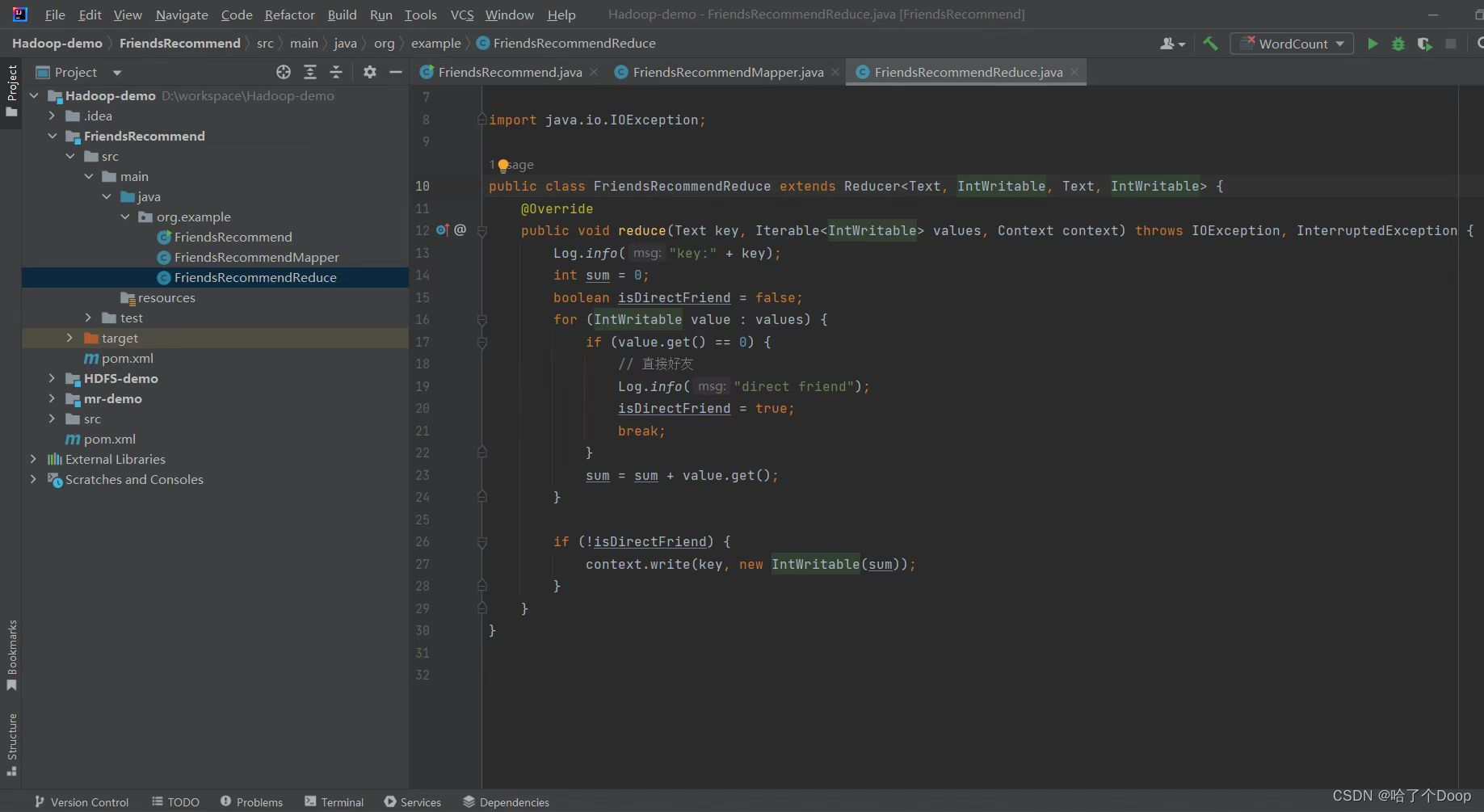 MapReduce课程设计 好友推荐功能_二度好友推荐python-CSDN博客