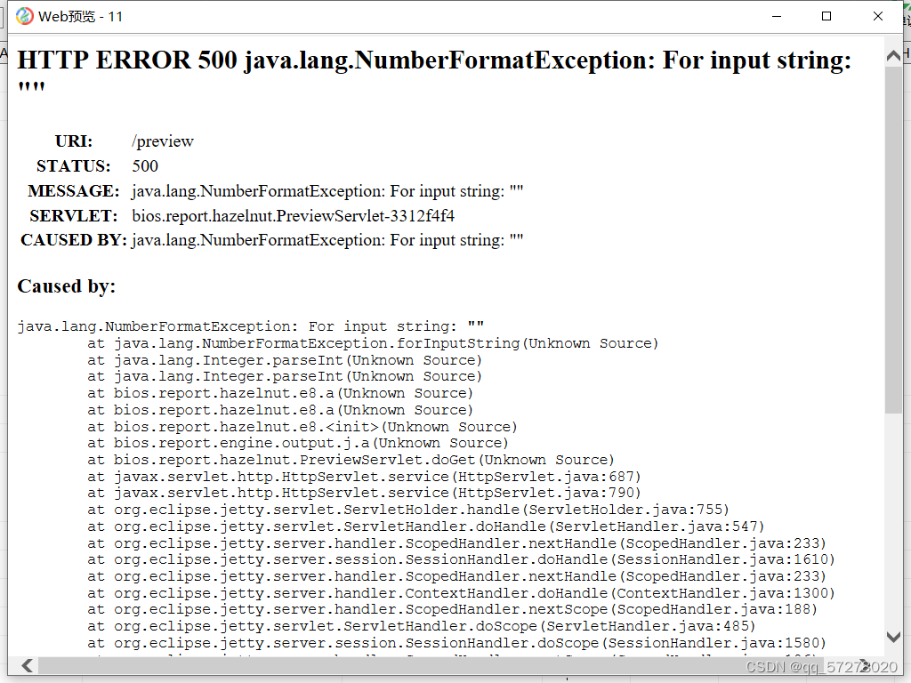 HTTP ERROR 500 Java lang NumberFormatException For Input String
