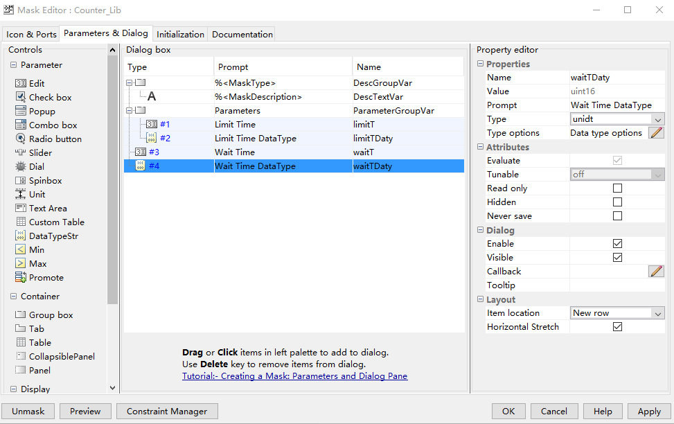 Simulink mask GUI 设置StateFlow数据类型详解_stateflow中没有指针类型_SkysmileLiuW2007的 ...