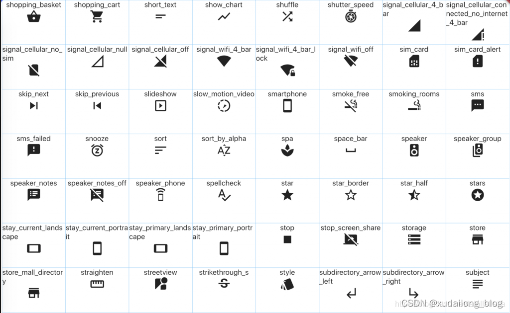 Flutter系统icon图标【全系列】_flutter icon图标_xudailong_blog的博客-CSDN博客