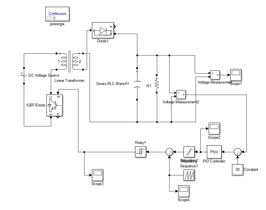 反激变换器 闭环 仿真 flyback MATLAB simulink 输入60v，输出30v_有源钳位反激变换器软开关matlab仿真-CSDN博客