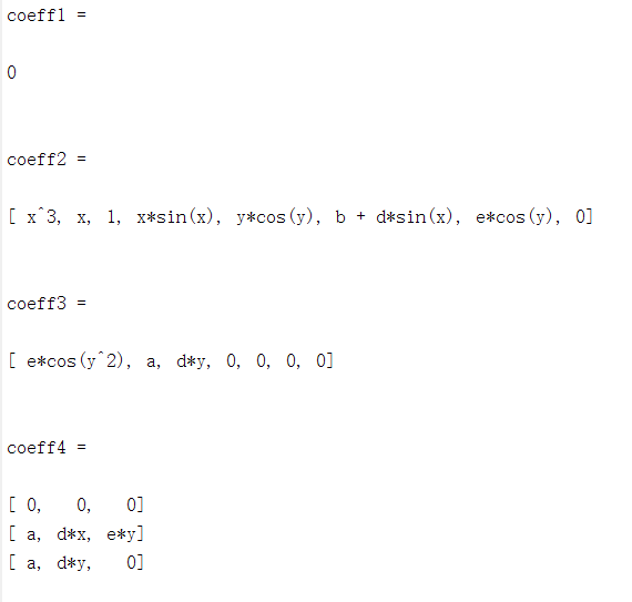 MATLAB中如何提取符号表达式的系数(附实例代码)_matlab coeffs-CSDN博客