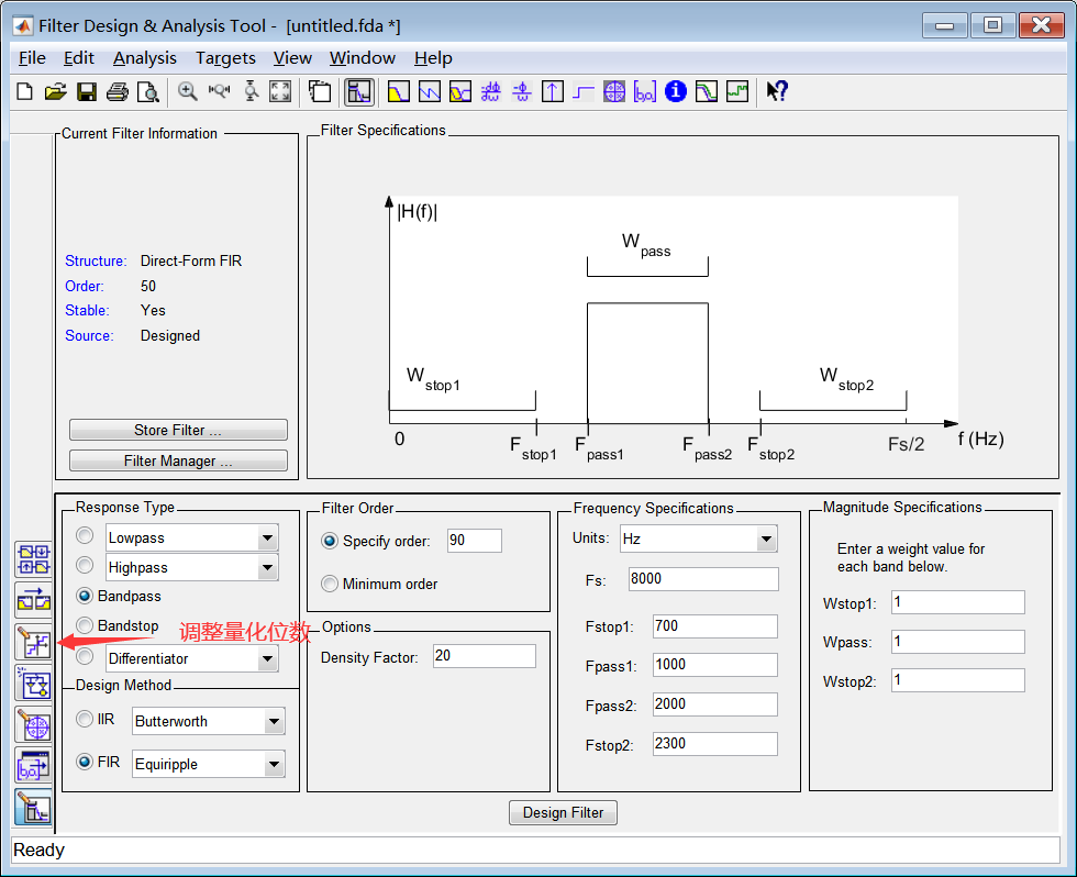 Matlab的fdatool量化位数查看误差_fdatool量化设置-CSDN博客
