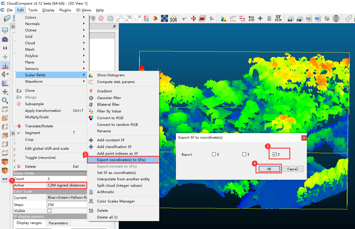 使用CloudCompare进行点云高程归一化-CSDN博客