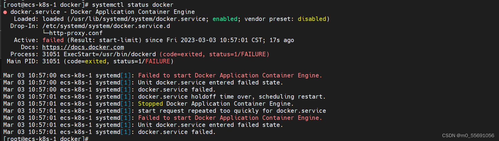 Docker启动报错解决方案:failed To Start Docker Application Container Engine