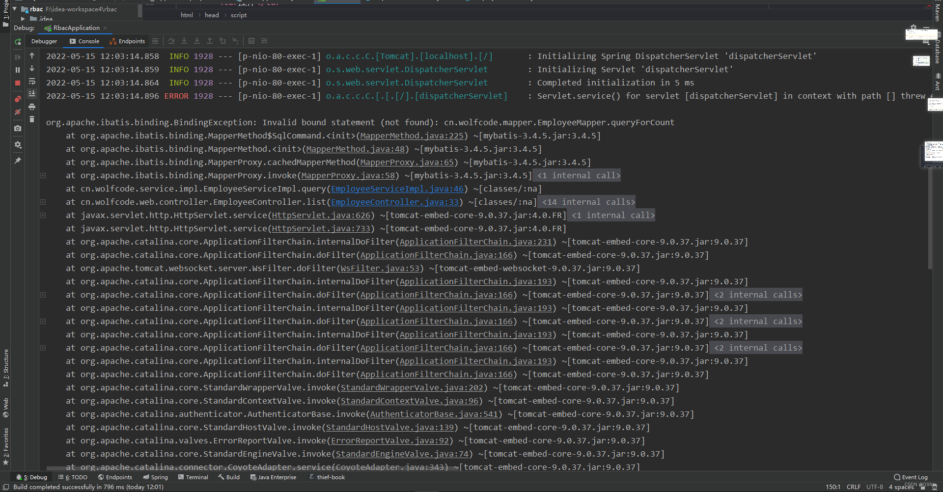 spring-boot 导入Thymeleaf依赖后网页启动失败-----ERROR 1928 --- [p-nio-80-exec-2] o.a.c.c.C ...