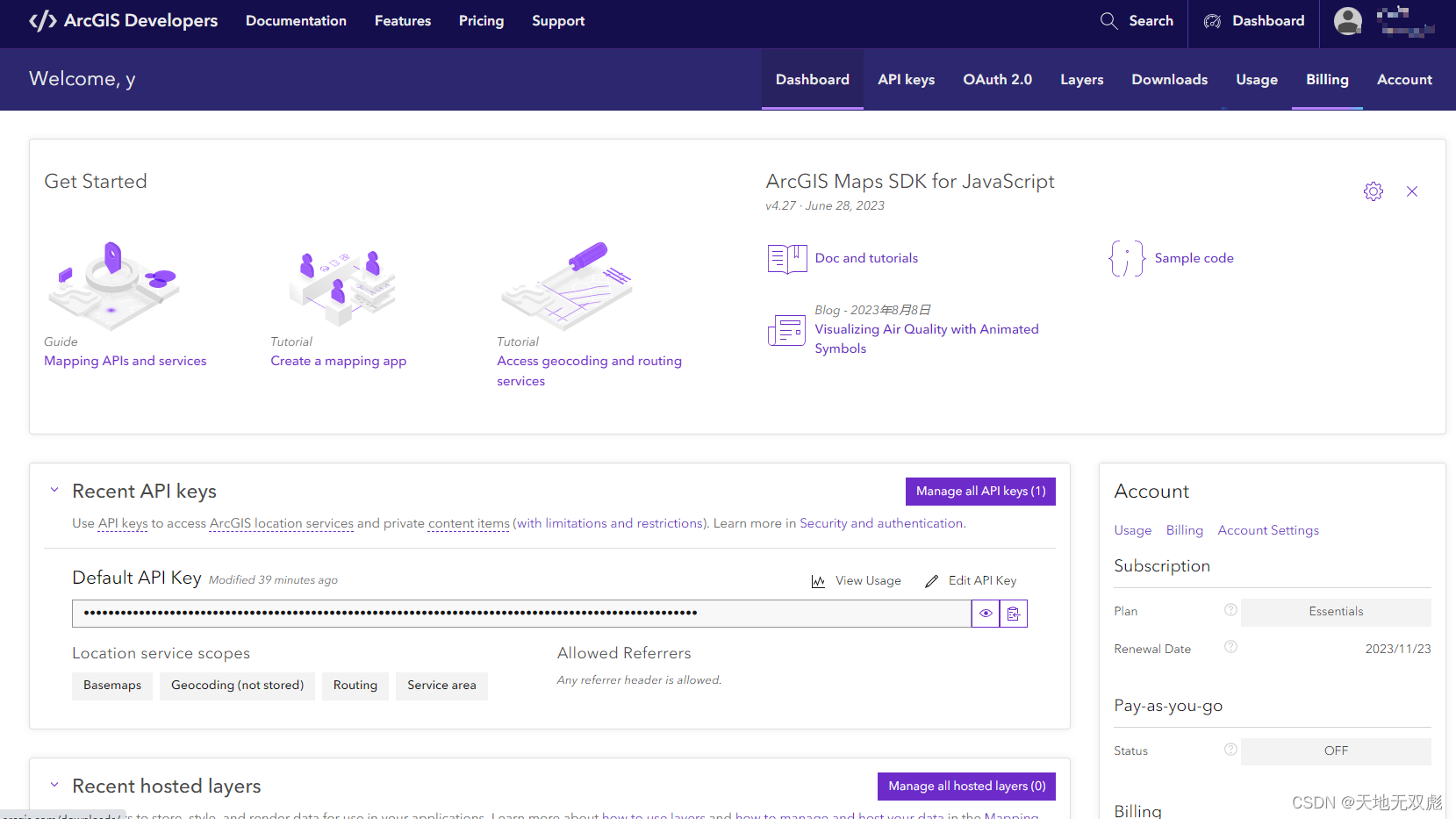 成功注册arcgis api for js开发者账号_arcgis开发者账号-CSDN博客