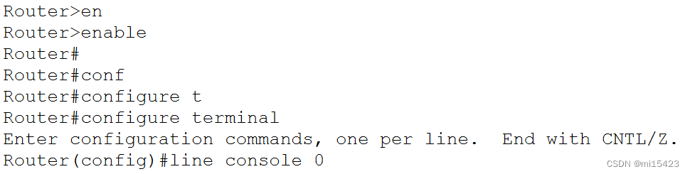 思科路由器、交换机配置console口密码和特权模式密码设置与查看删除。（图文）_思科console口配置-CSDN博客