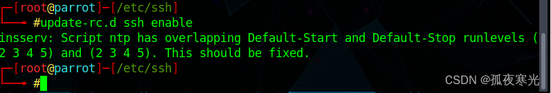 Kali linux和Parrot linux改IP并开启SSH_ssh修改ip-CSDN博客