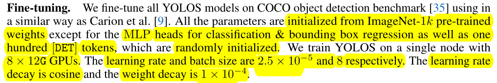 【论文笔记】You Only Look at One Sequence: RethinkingTransformer in Vision through Object Detection ...