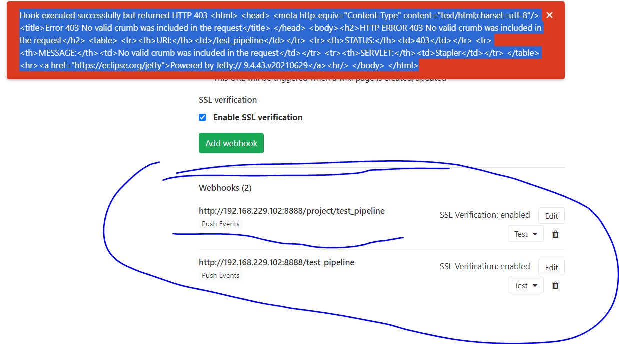 DevOps | GitLab Webhook插件测试触发Jenkins自动构建报错 Hook executed successfully but returned HTTP 403_git ...
