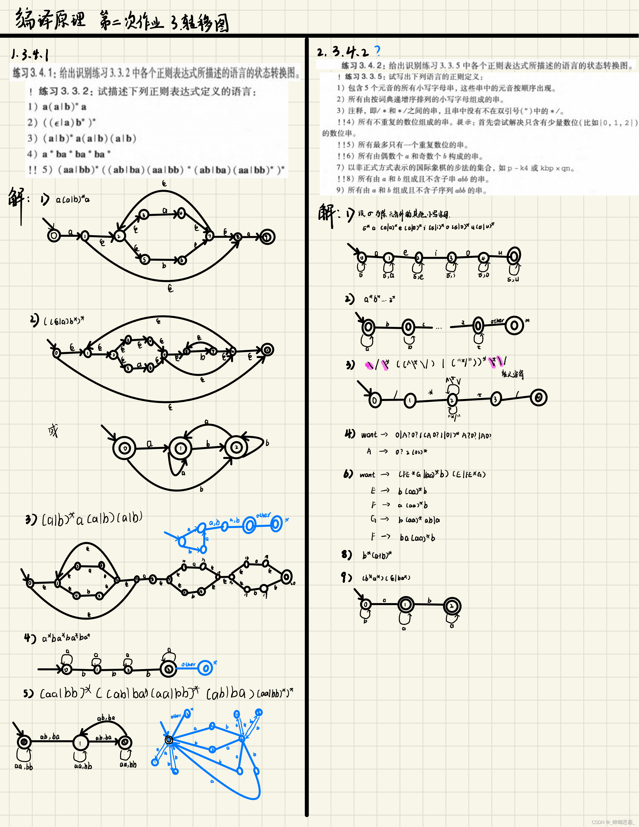 HNU_编译原理_作业2（2021级）-CSDN博客