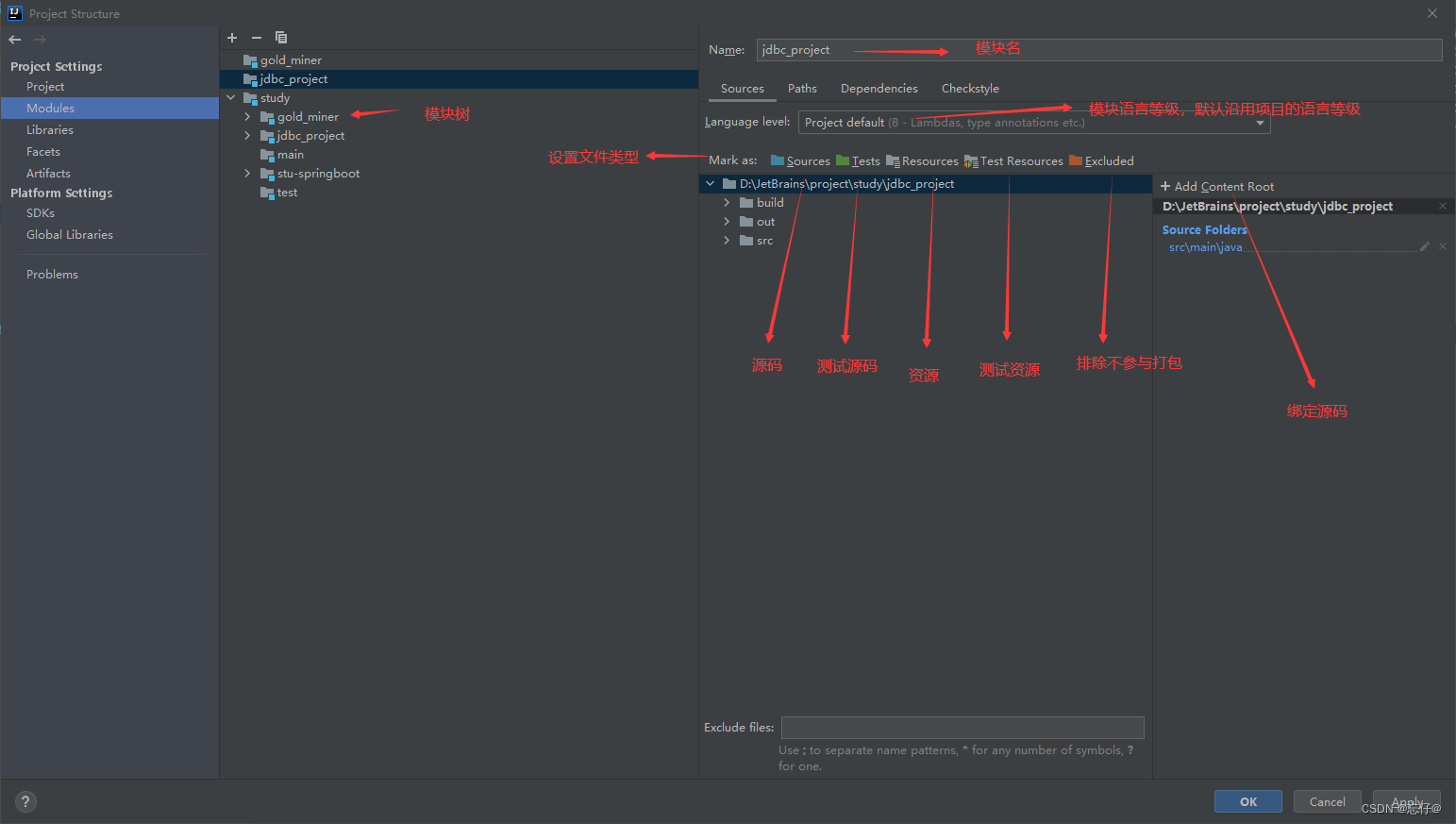 IDEA的项目结构Project Structure界面说明_idea project structure 设置-CSDN博客