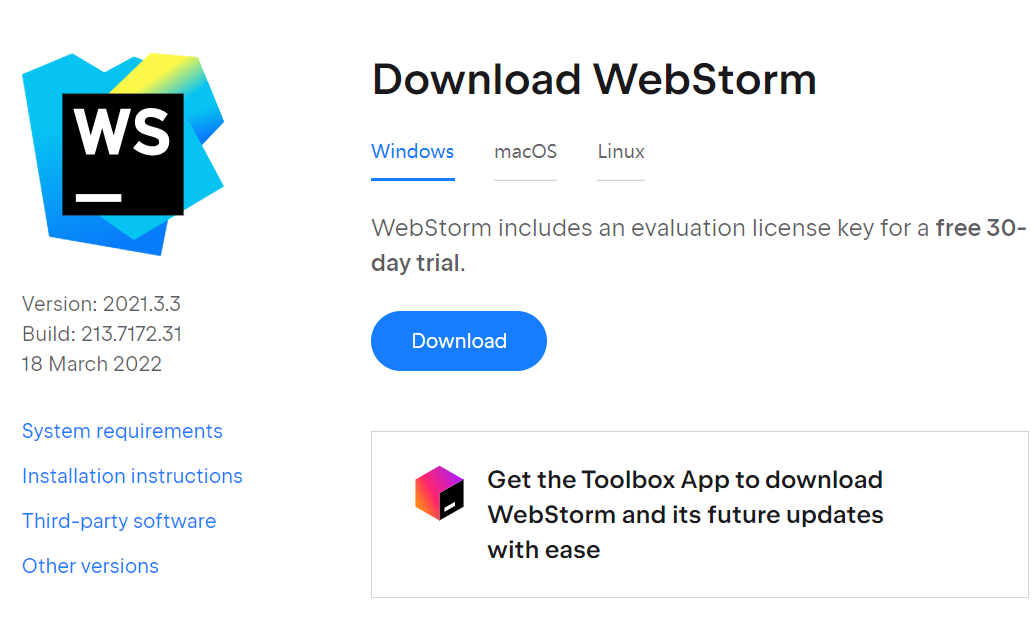 WebStorm下载、安装、配置/2022最新版_webstorm官网下载-CSDN博客