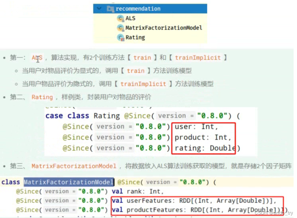 使用spark Mllib中协同过滤推荐算法als建立推荐模型sparkmlals 变量为模型类型 Csdn博客 5219