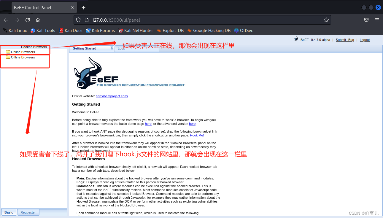Beef-Xss 浏览器攻击框架的使用_docker安装beef-xss-CSDN博客