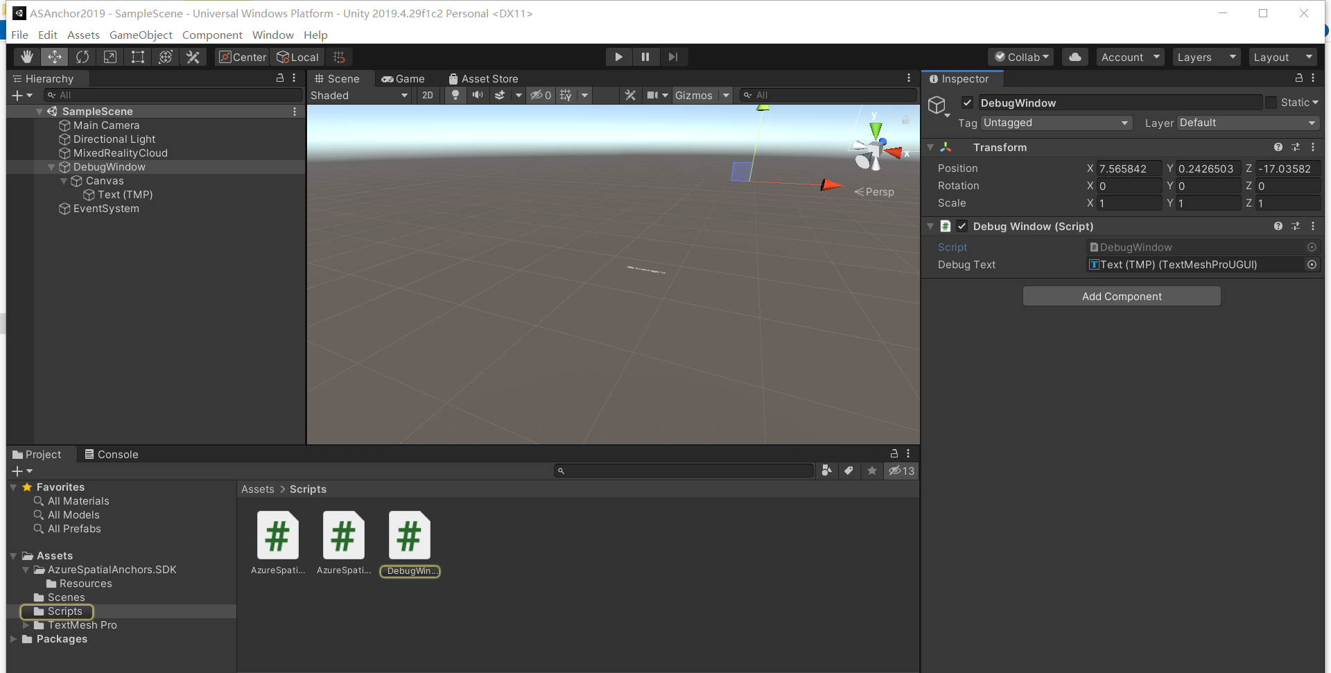 Azure Space Anchor最原始例子 用unity2019实现的_unity public gameobject sphereprefab;-CSDN博客