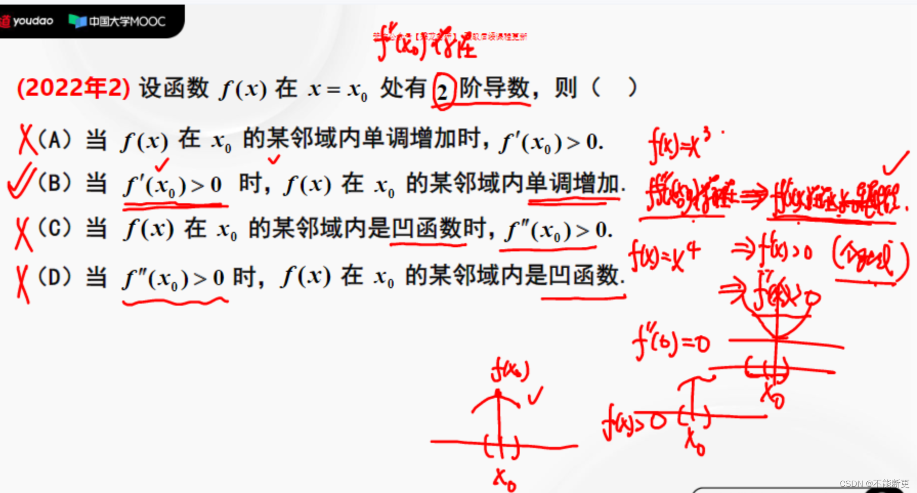 高等数学考研_在x0的某领域单调增加,f'>0-CSDN博客