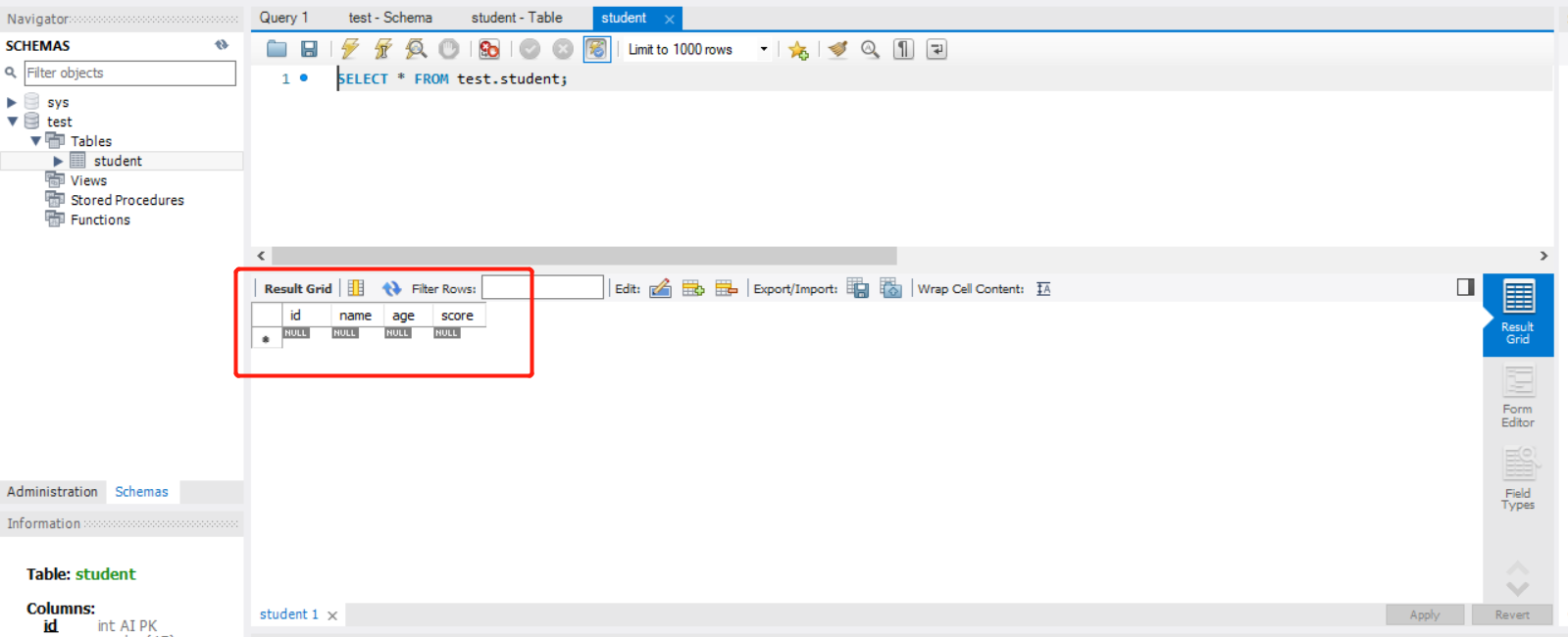 3、MySQL Workbench 对表进行增删改查_mysql workbench 删除行-CSDN博客