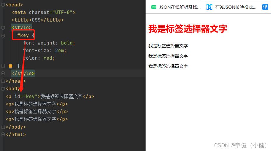 Css 选择器之常用选择器css Key选择器 Csdn博客