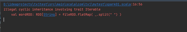 Illegal Cyclic Inheritance Involving Trait Iterable Val Wordrdd Rdd[string] Filerdd Flatmap