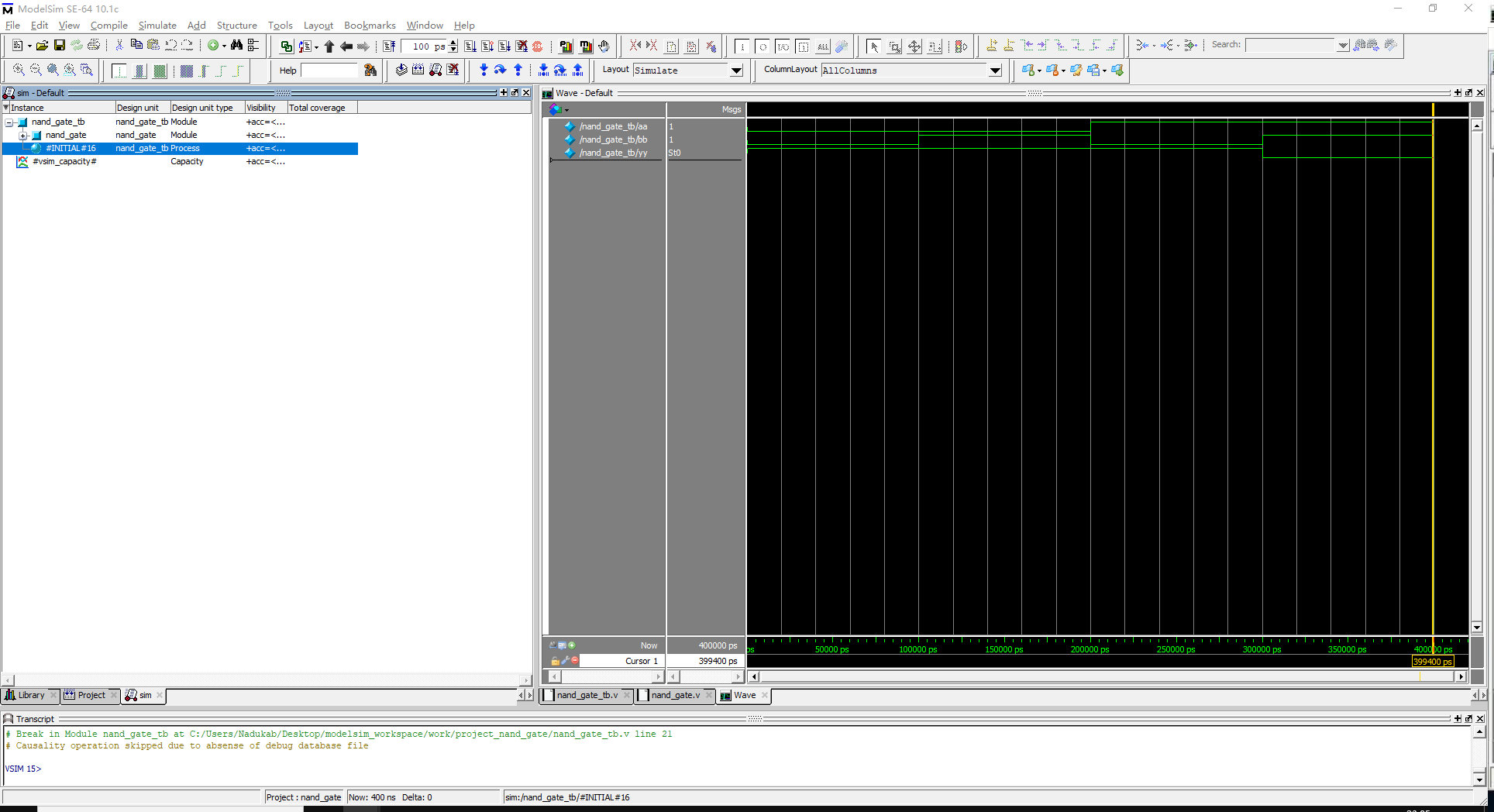 Verilog学习笔记（1）Modelsim仿真_反相器_与非门_Nadukab的博客-CSDN博客_verilog非门