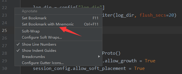 pycharm调试技巧：添加数字书签bookmark_pycharm bookmark-CSDN博客