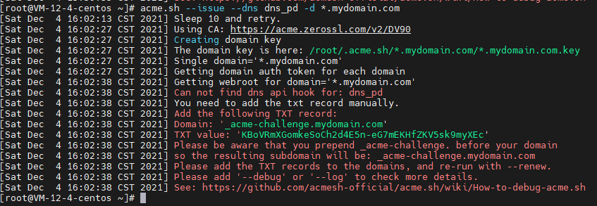 Linux 使用acme.sh签发泛域名_acme.sh乏域名 腾讯域名-CSDN博客