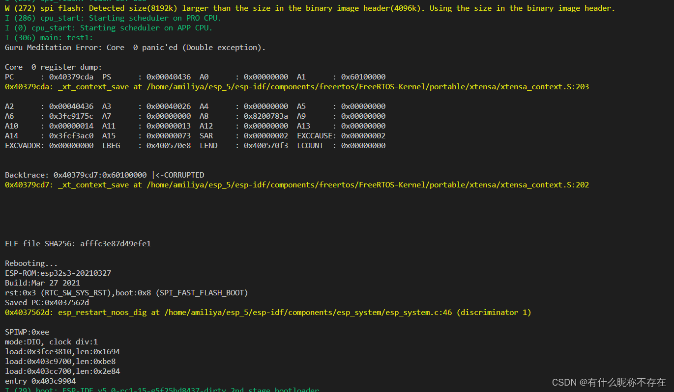 ESP32系列：Unhandled debug exception 、Doubled exception错误-CSDN博客