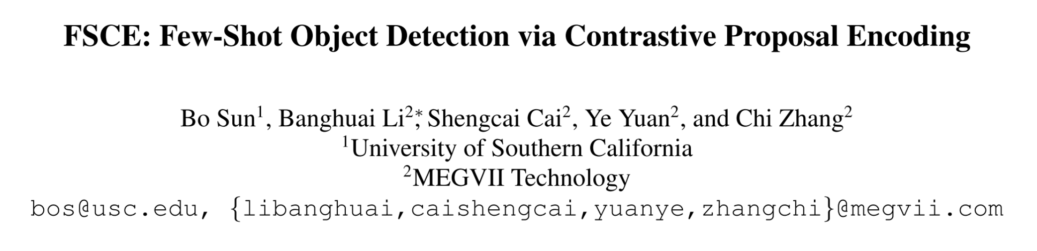 [FSCE]FSCE: Few-Shot Object Detection via Contrastive Proposal Encoding(CVPR. 2021)-CSDN博客