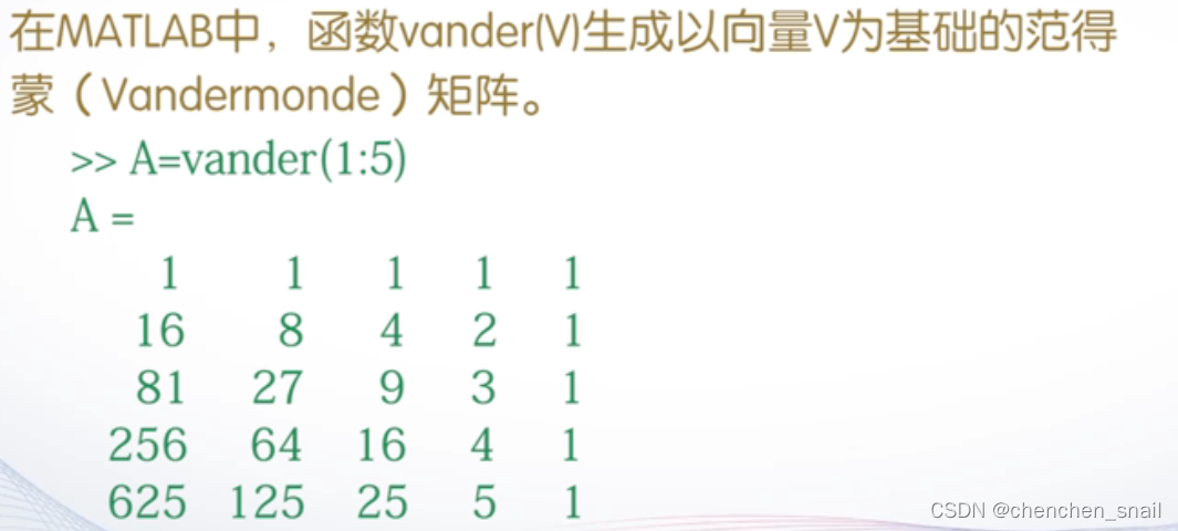 matlab2.1——特殊矩阵_matlab范德蒙矩阵的逆-CSDN博客