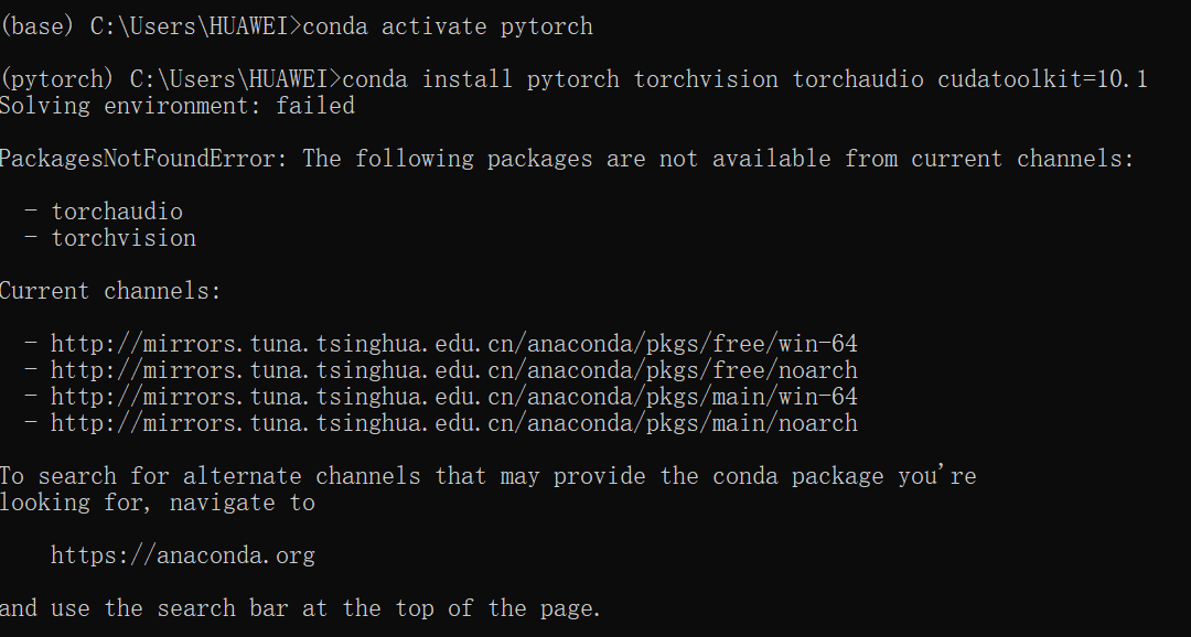 PackagesNotFoundError: The following packages are not available from current channels:-CSDN博客