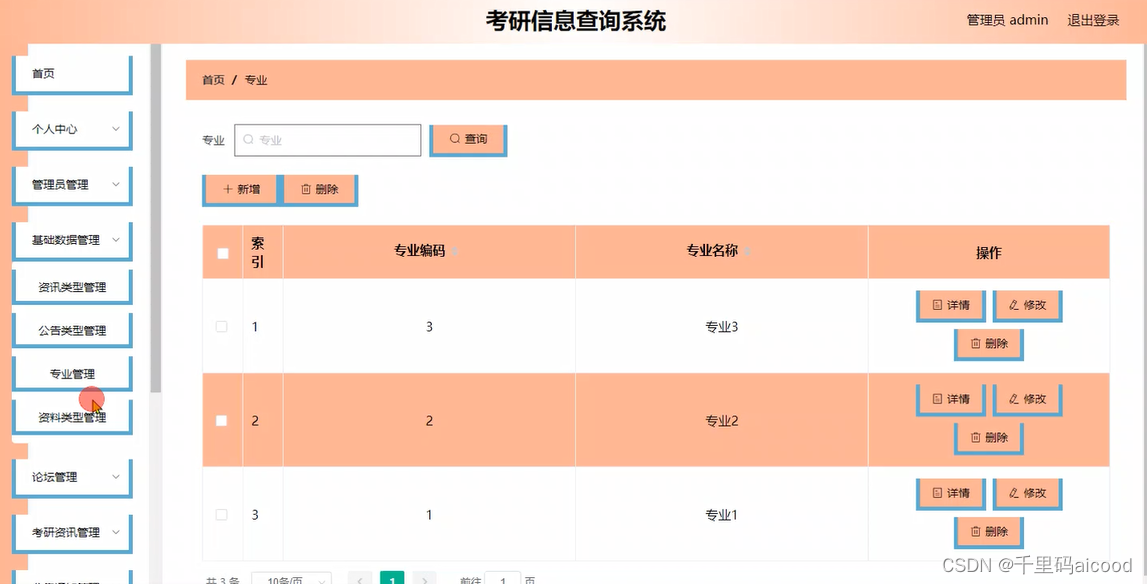 【毕业设计源码文档】基于springboot的考研信息查询系统设计信息快速查询系统源码 Csdn博客