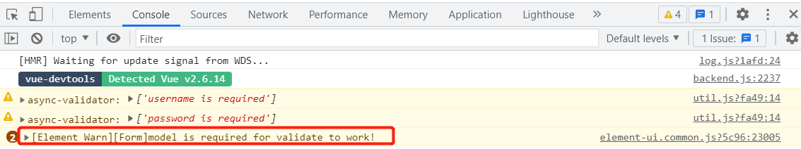 el-form表单验证报错[Element Warn][Form]model is required for validate to work!_error.ts:14 ...