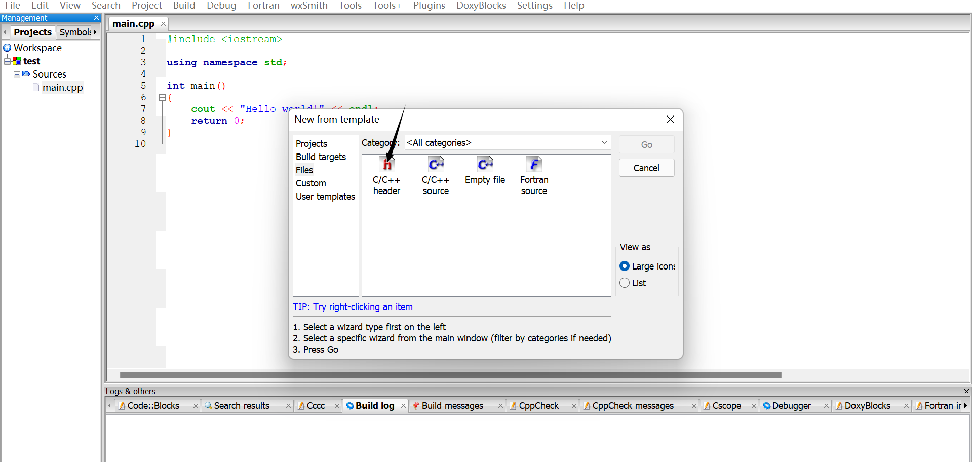 codeblocks工程的建立（包含头文件，源文件的链接）_codeblock设置头文件,源文件-CSDN博客